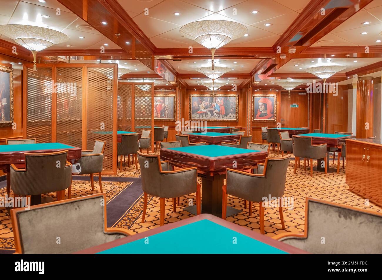 View of the interiors of the cruise ship the Costa Firenze, cruise ship ...