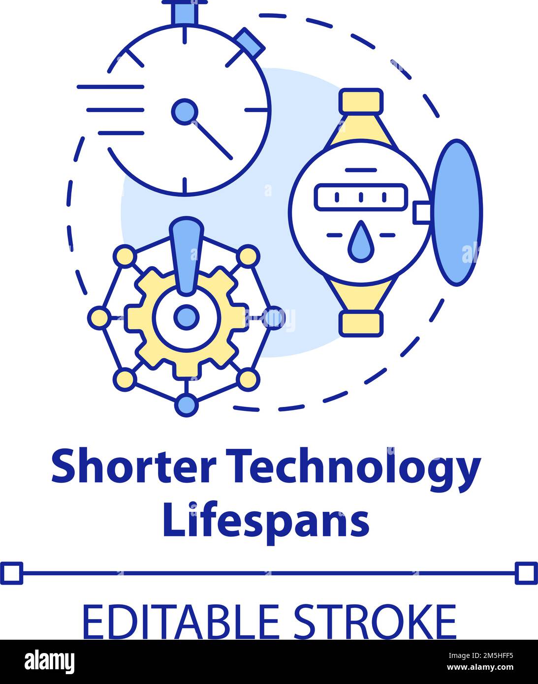 Shorter technology lifespans concept icon Stock Vector Image & Art - Alamy