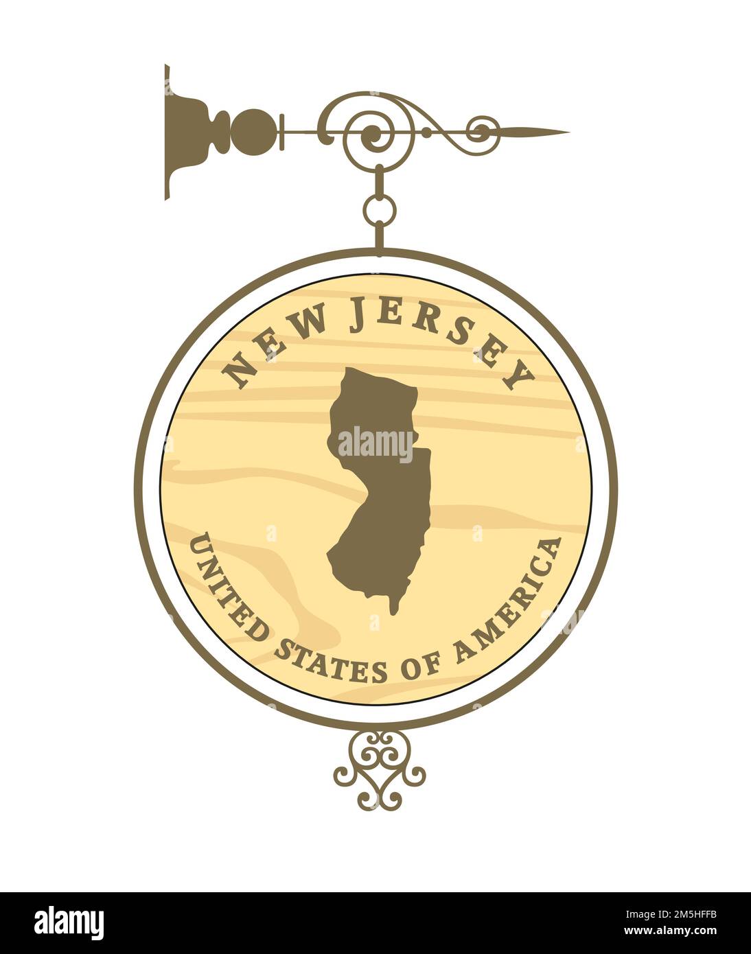 Vintage map of new jersey Stock Vector Images - Alamy