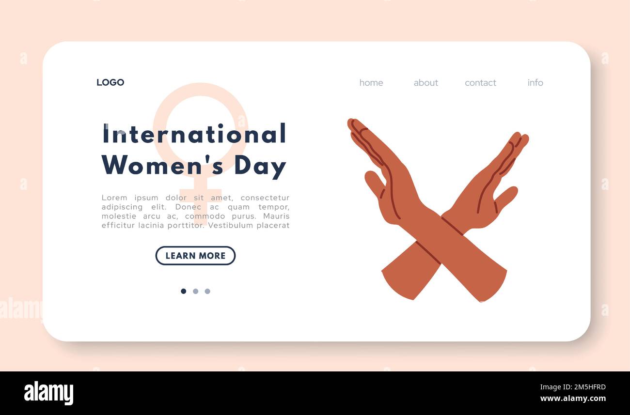 Women's international day. Crossed arms to support gender equality ...