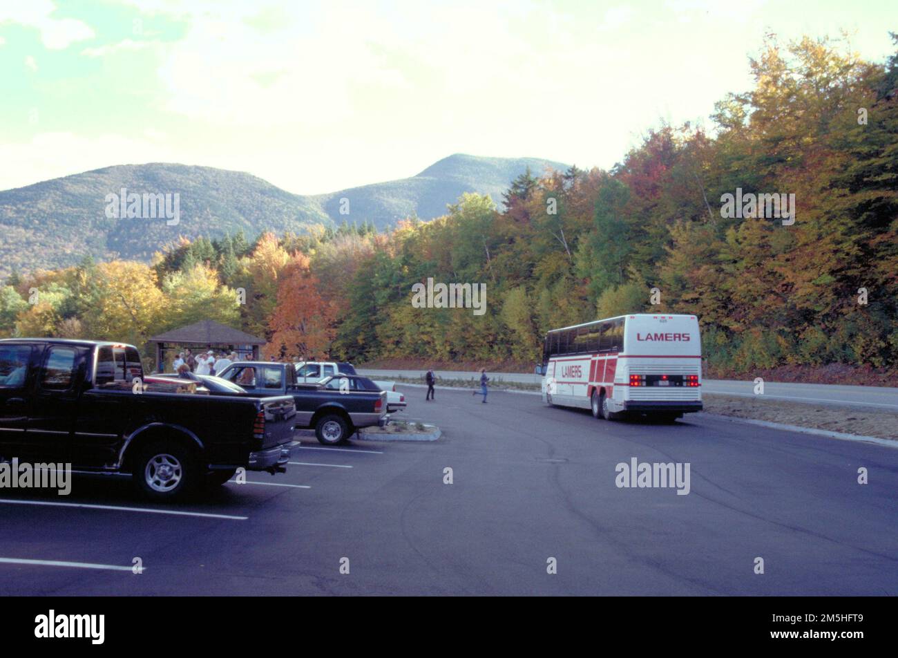 Kancamagus Scenic Byway - Bus on the Sugar Hill Overlook. The Sugar ...