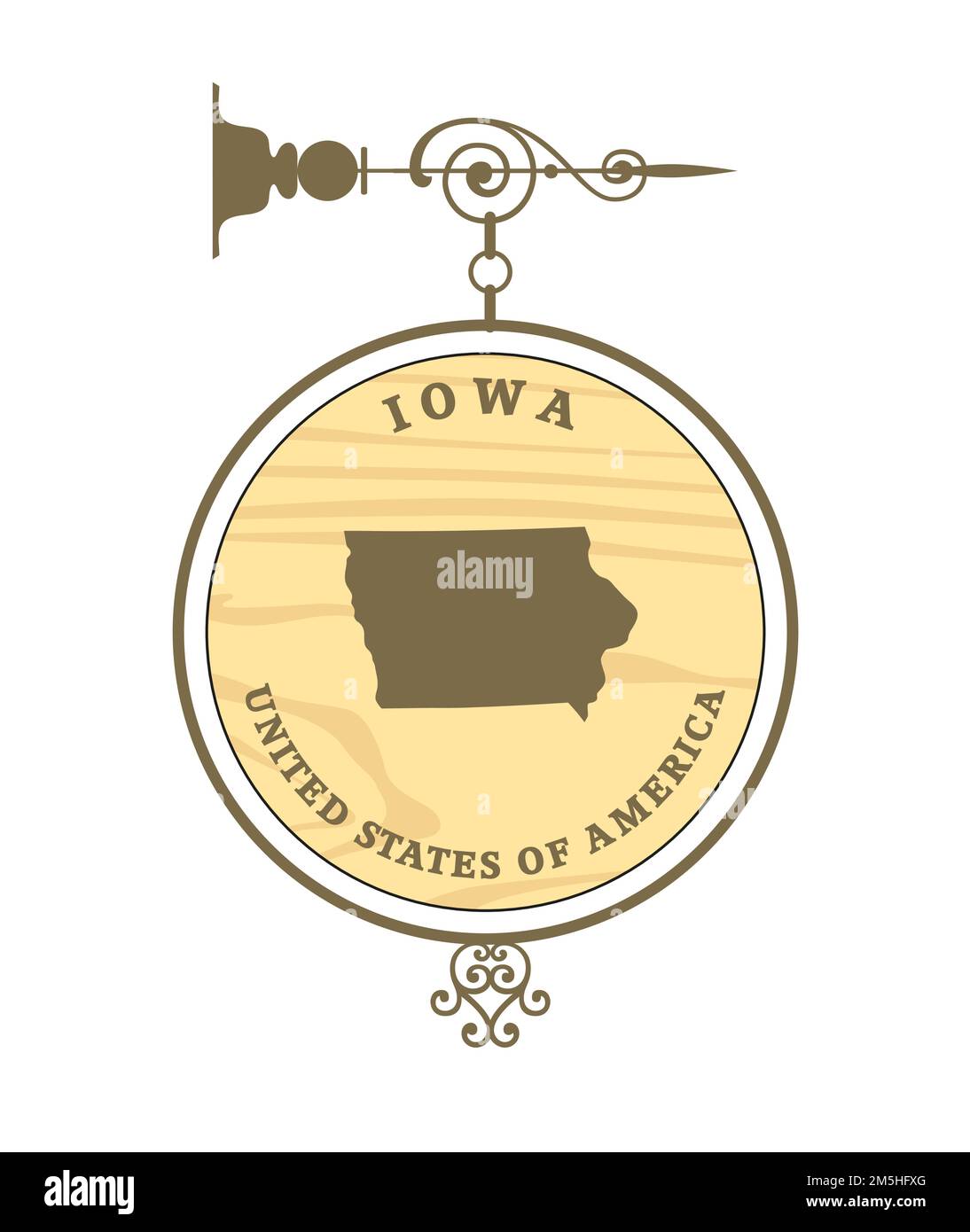 Vintage label with map of Iowa, vector Stock Vector Image & Art - Alamy
