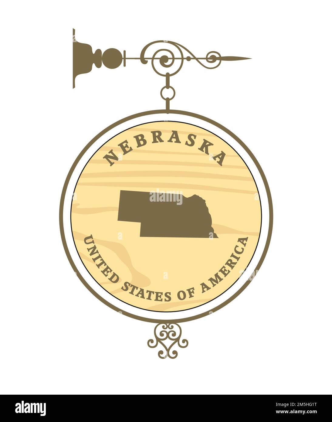 Vintage label with map of Nebraska, vector Stock Vector Image & Art - Alamy