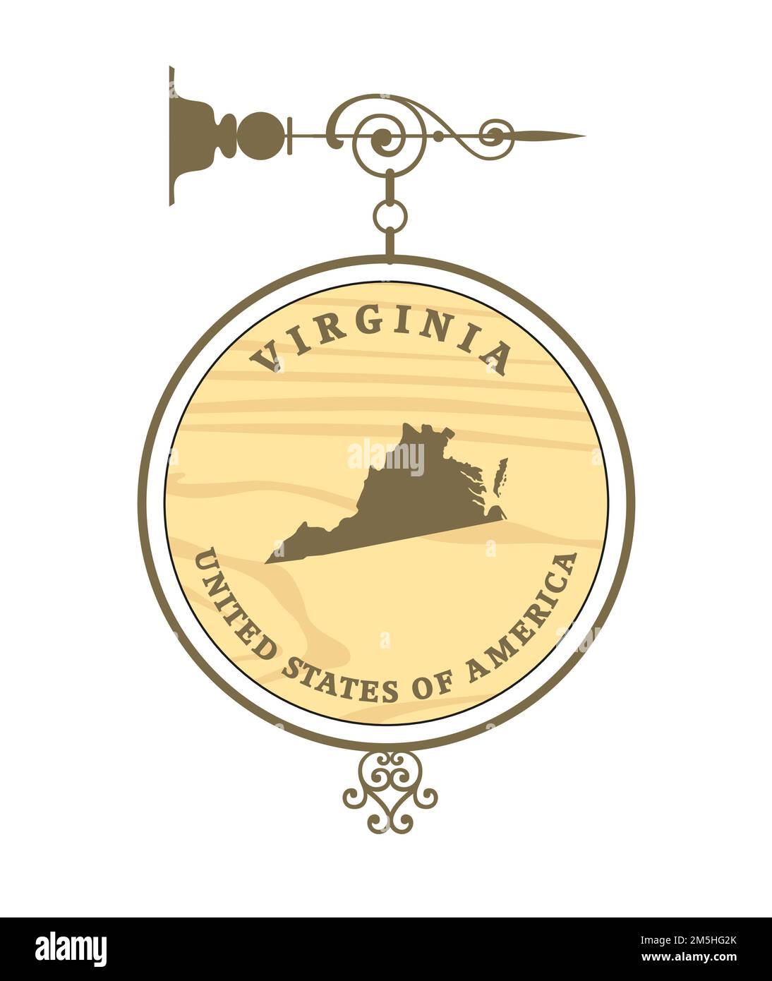 Vintage label with map of Virginia, vector Stock Vector Image & Art - Alamy