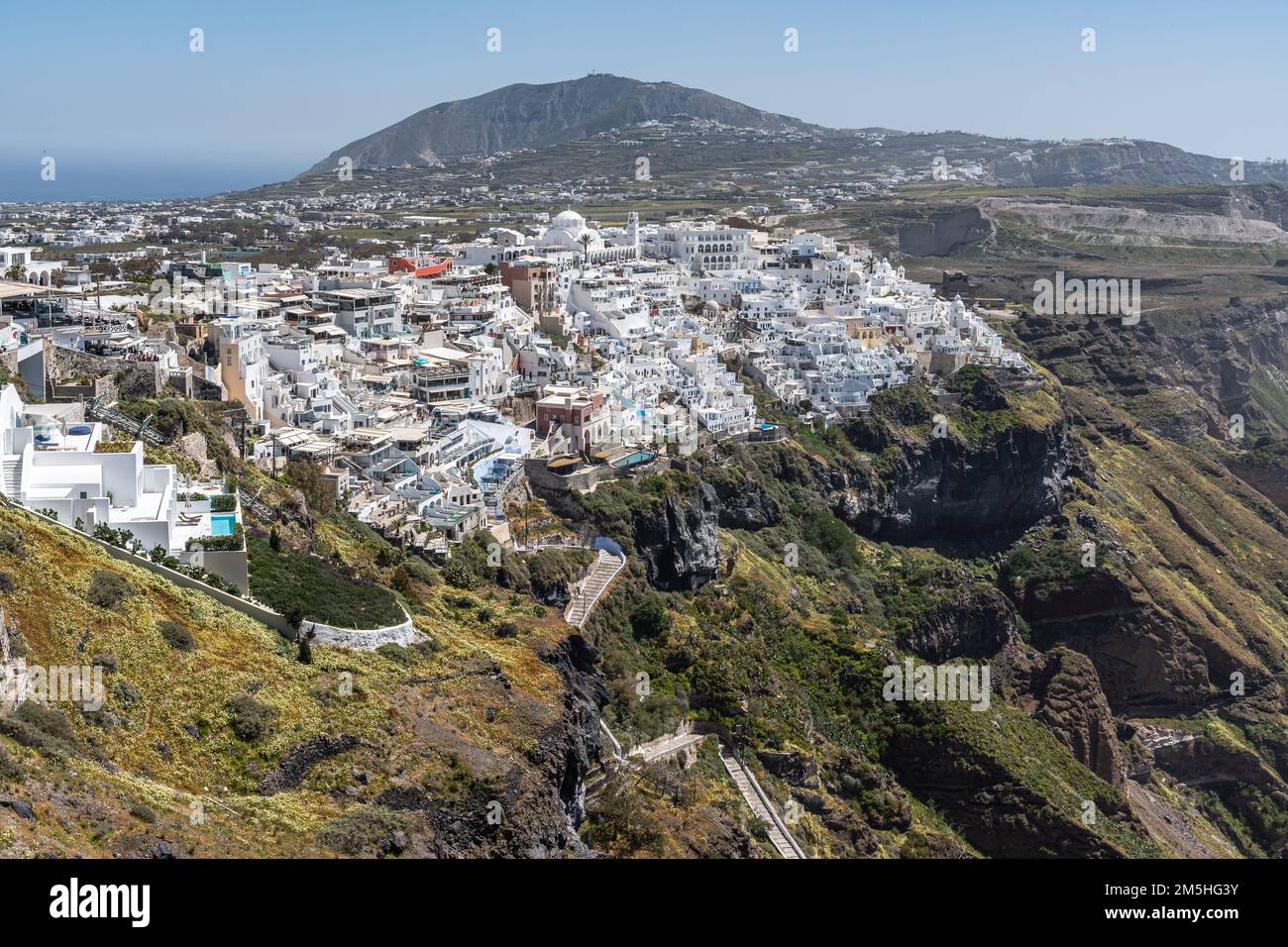 The stunning cityscape of Fira, the main town of Santorini overlooking ...
