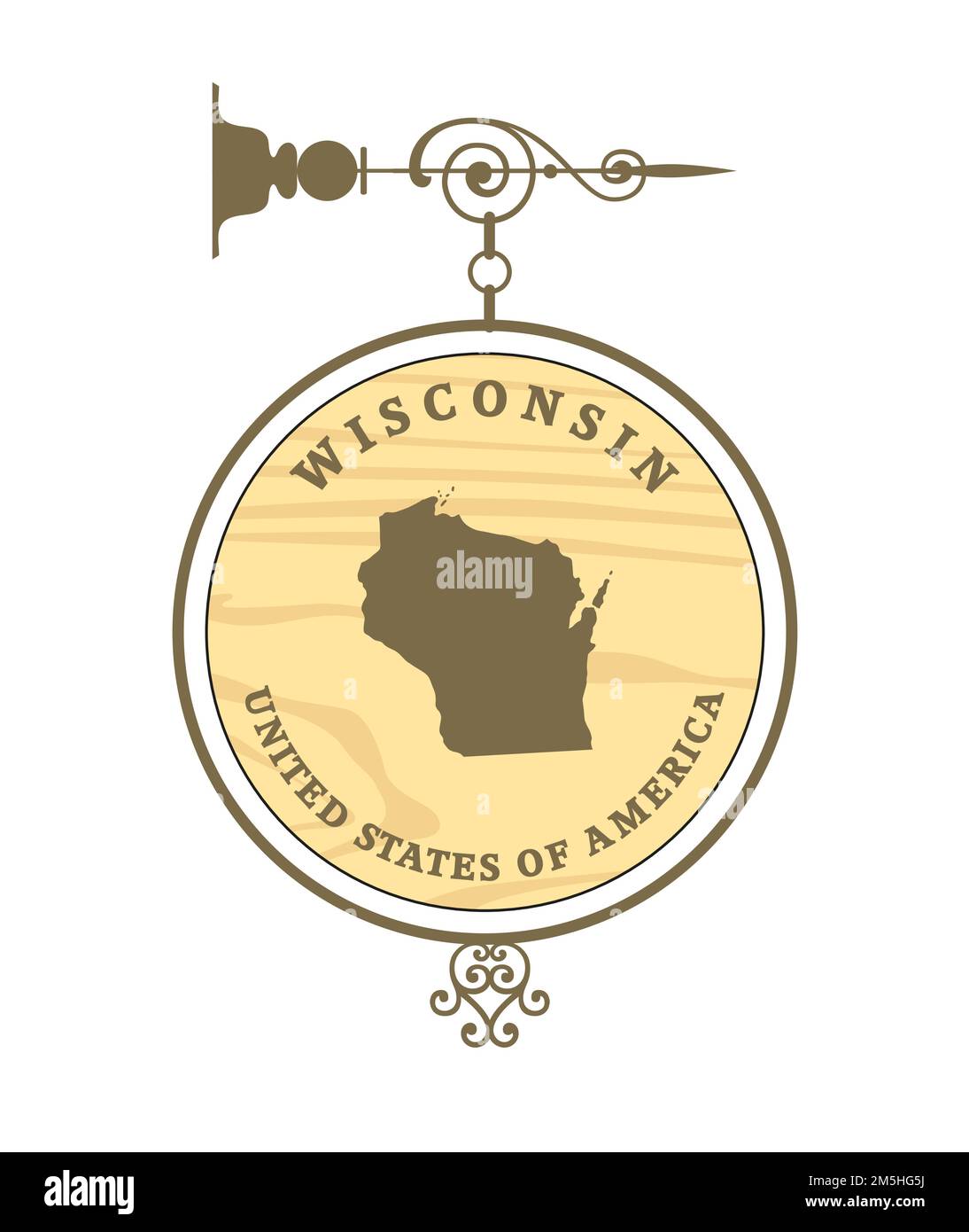 Vintage label with map ofWisconsin , vector Stock Vector Image & Art ...