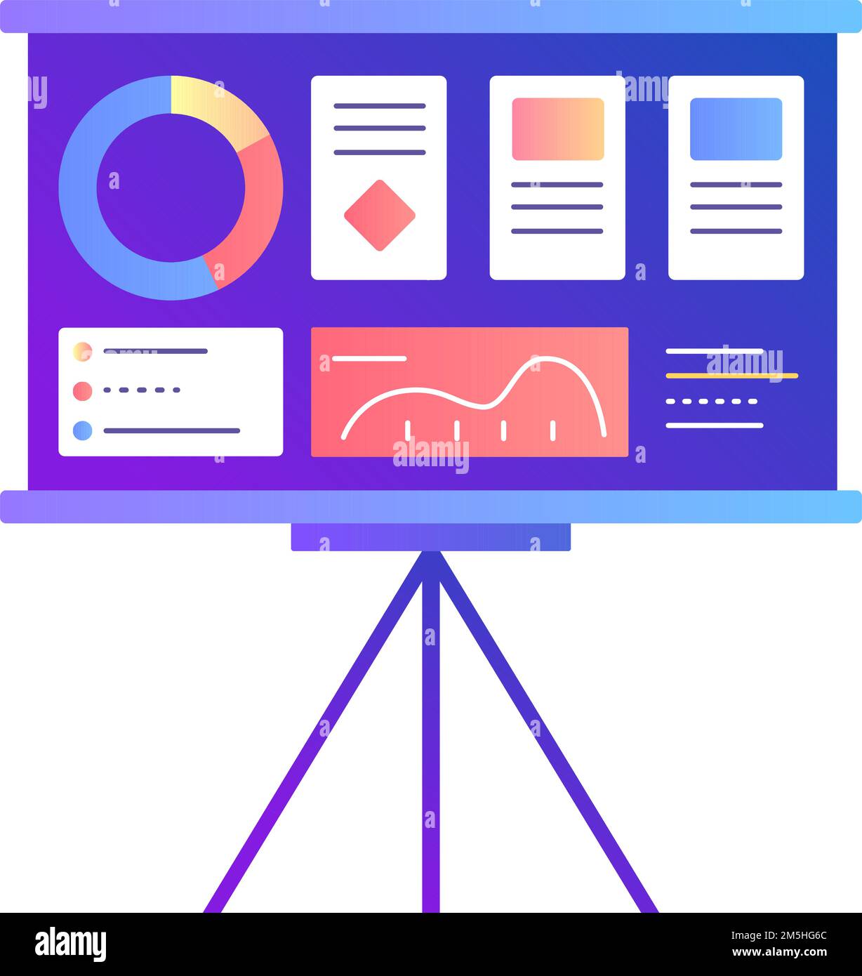 Presentation icon. Vector business board with report. Graph and chart ...