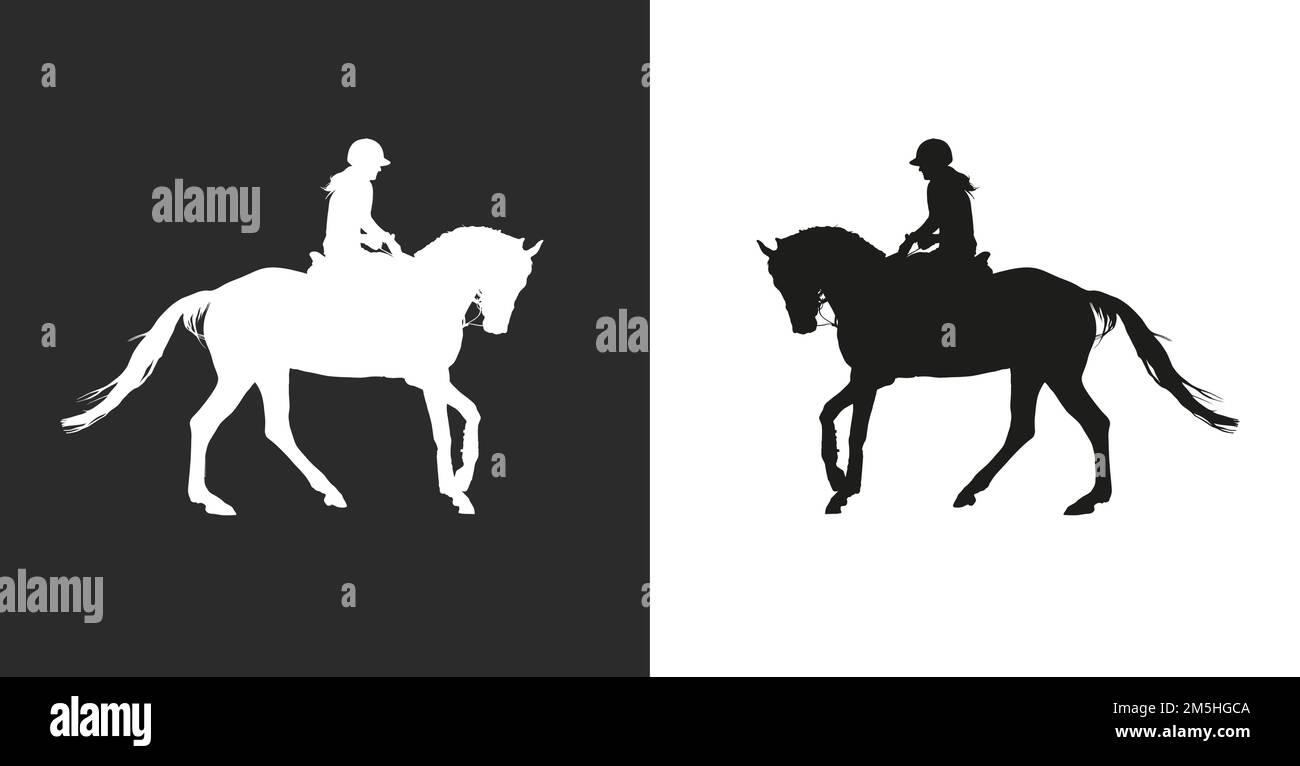 Running Horse With Rider Outline