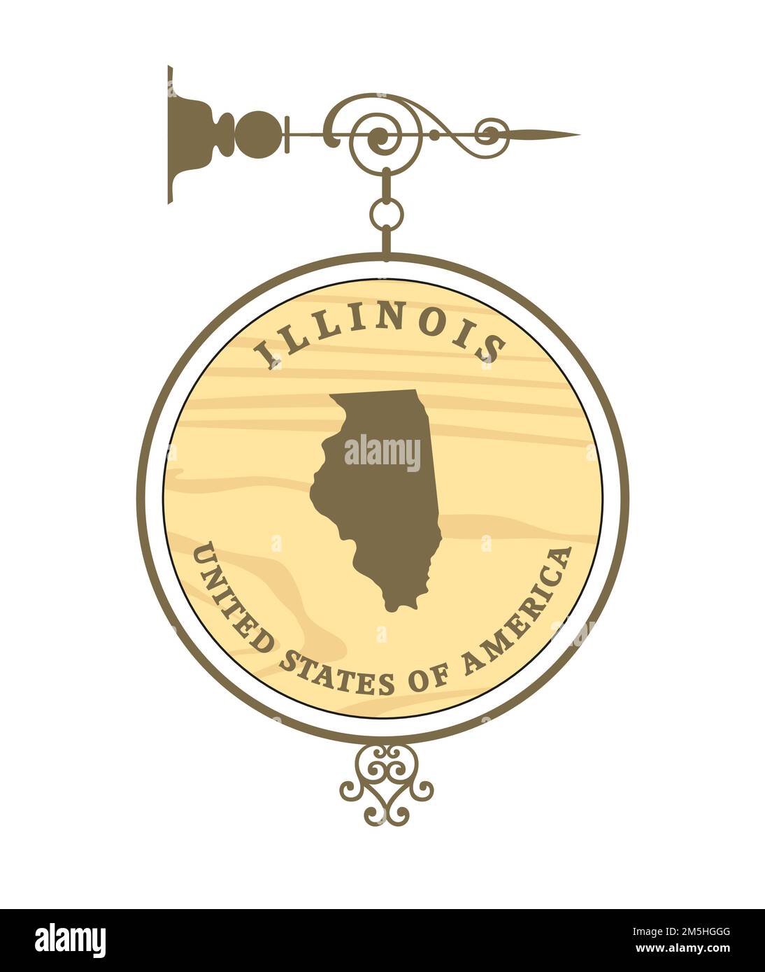Vintage label with map of Illinois, vector Stock Vector Image & Art - Alamy