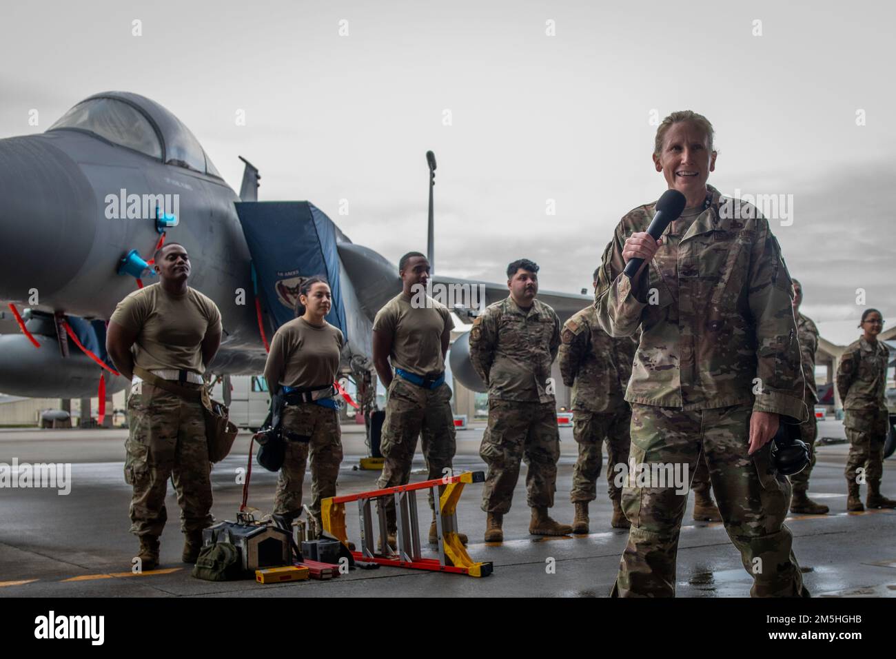 U.S. Air Force Col. Laura Goodman, 18th Maintenance Group commander ...