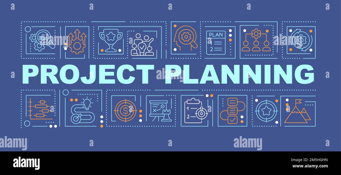 Project planning word concepts dark blue banner Stock Vector Image & Art - Alamy