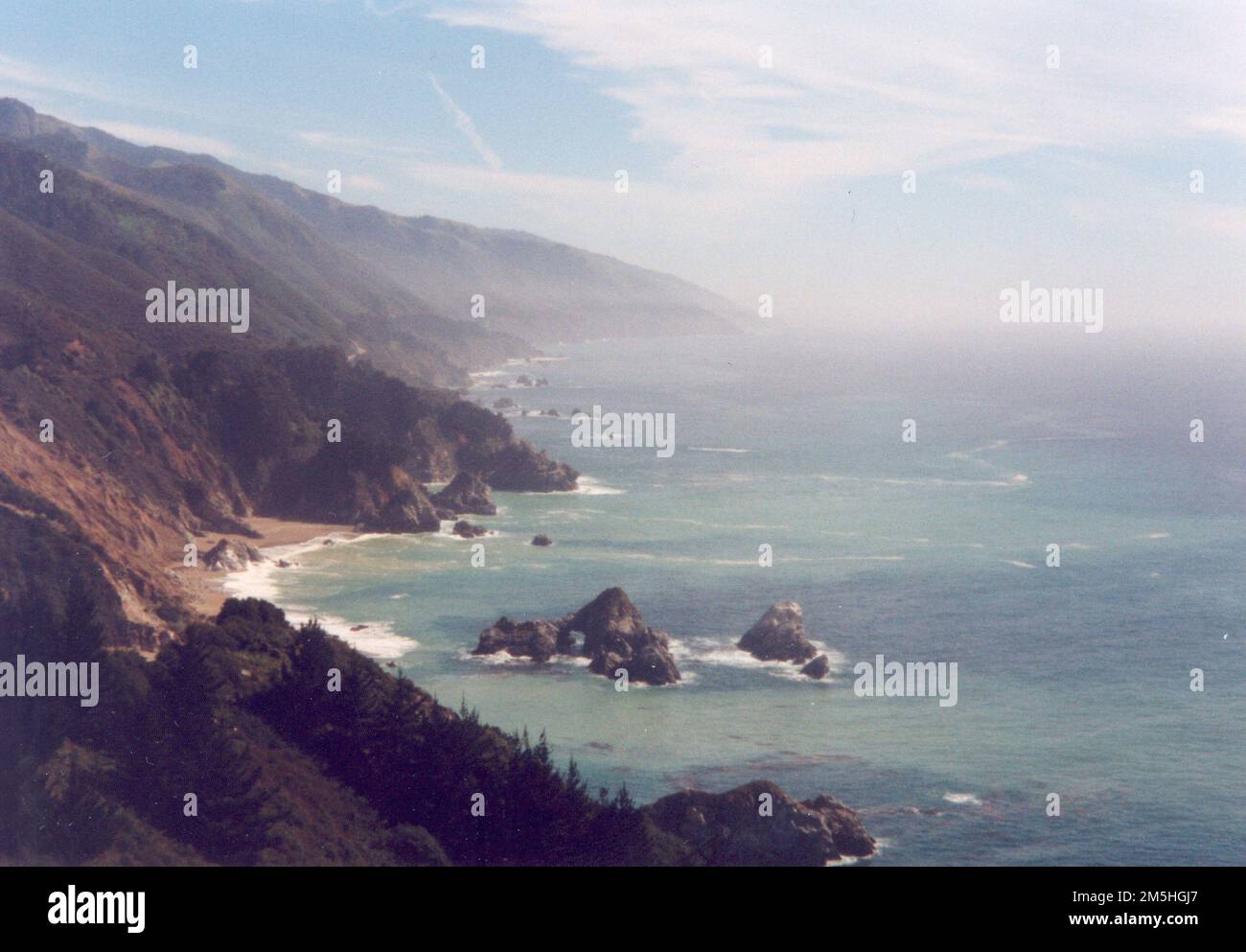 Route 1 - Big Sur Coast Highway - Lookout Point View on Route 1. Fog ...