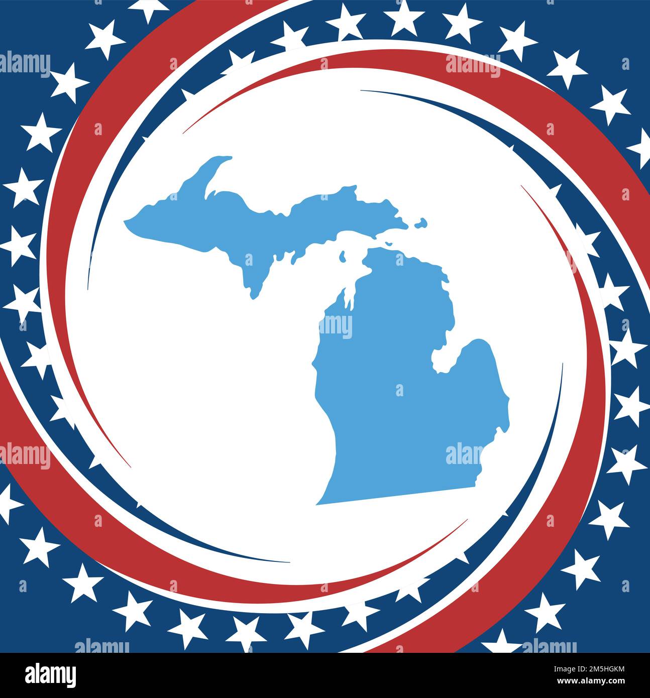 Label with map of Michigan, vector Stock Vector Image & Art - Alamy