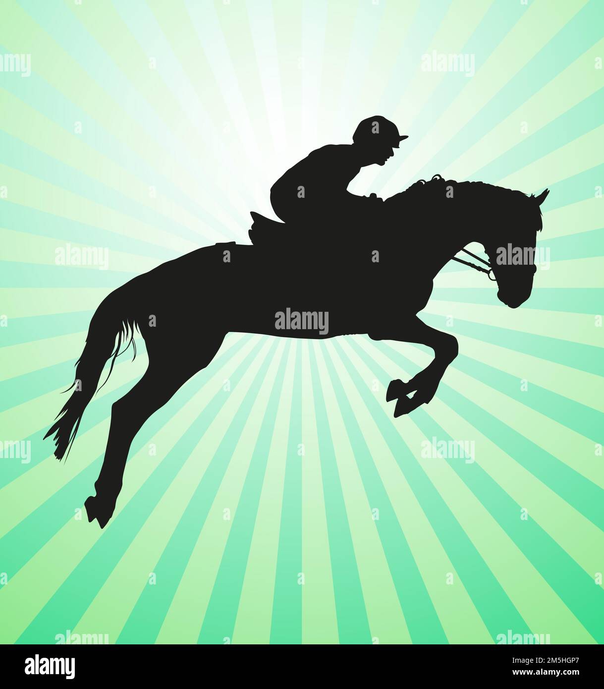 vector illustration, rider controls running horse, competitions show ...