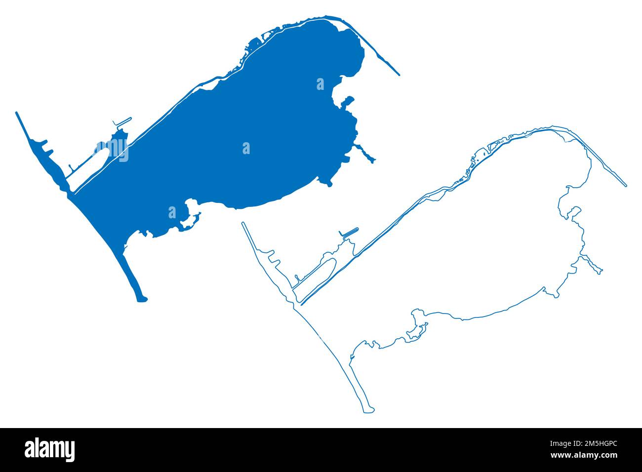 Lake Mariout (Africa, Arab Republic of Egypt) map vector illustration ...