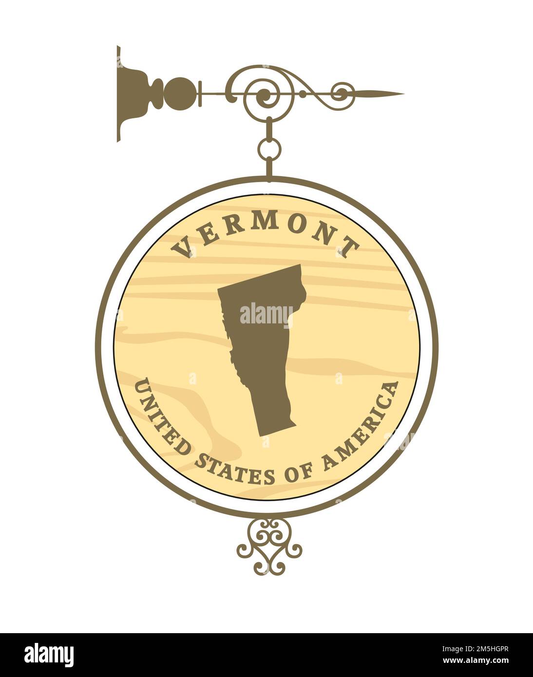 Vintage label with map of Vermont, vector Stock Vector Image & Art - Alamy
