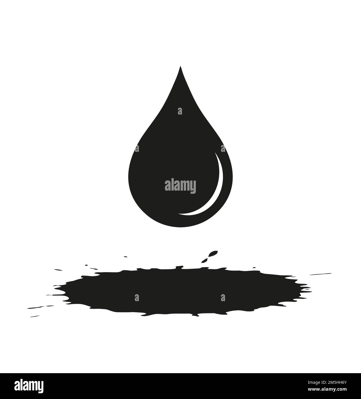 vector illustraton with oil drop and black spill Stock Vector Image ...