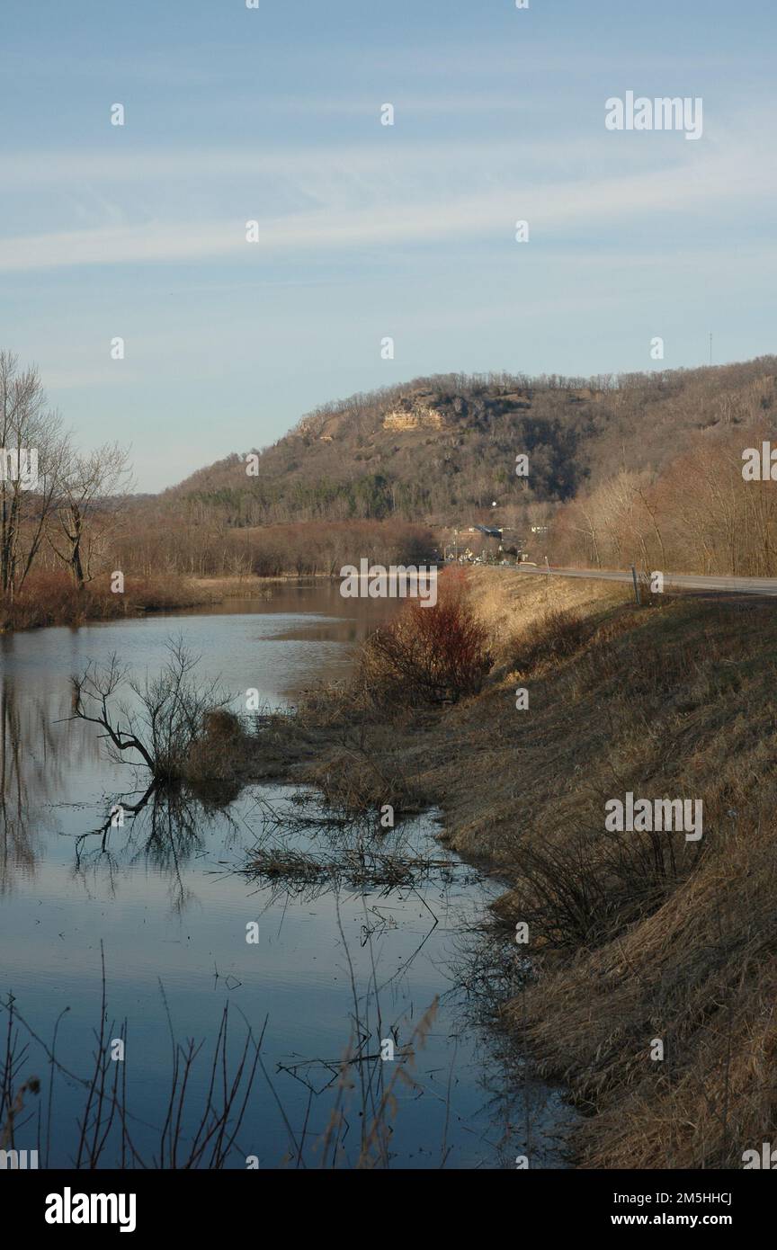 Great River Road - Causeway Across the Mississippi. A road connects ...