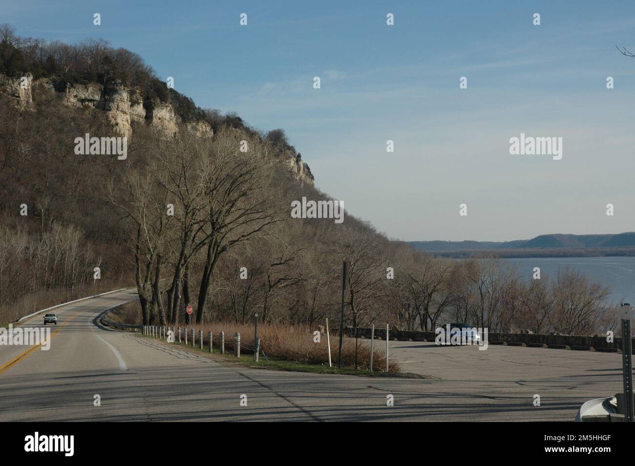 Great River Road - Bluffs Over Scenic Overlook on Lake Pepin. Craggy ...
