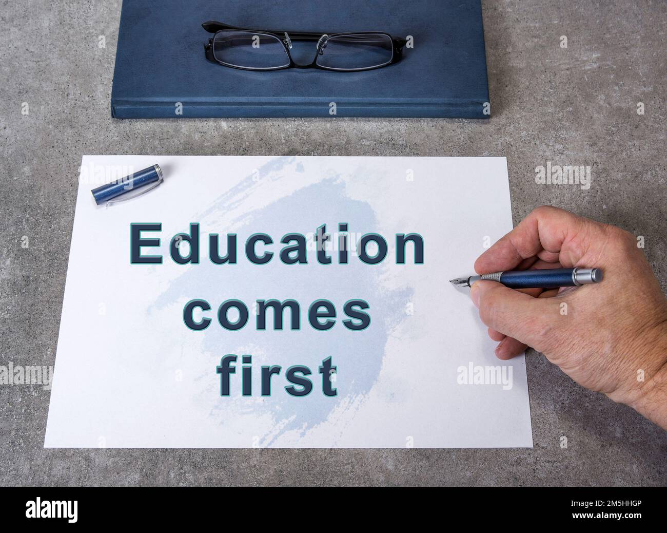 Education comes first. Motivational sign for young people Stock Photo ...