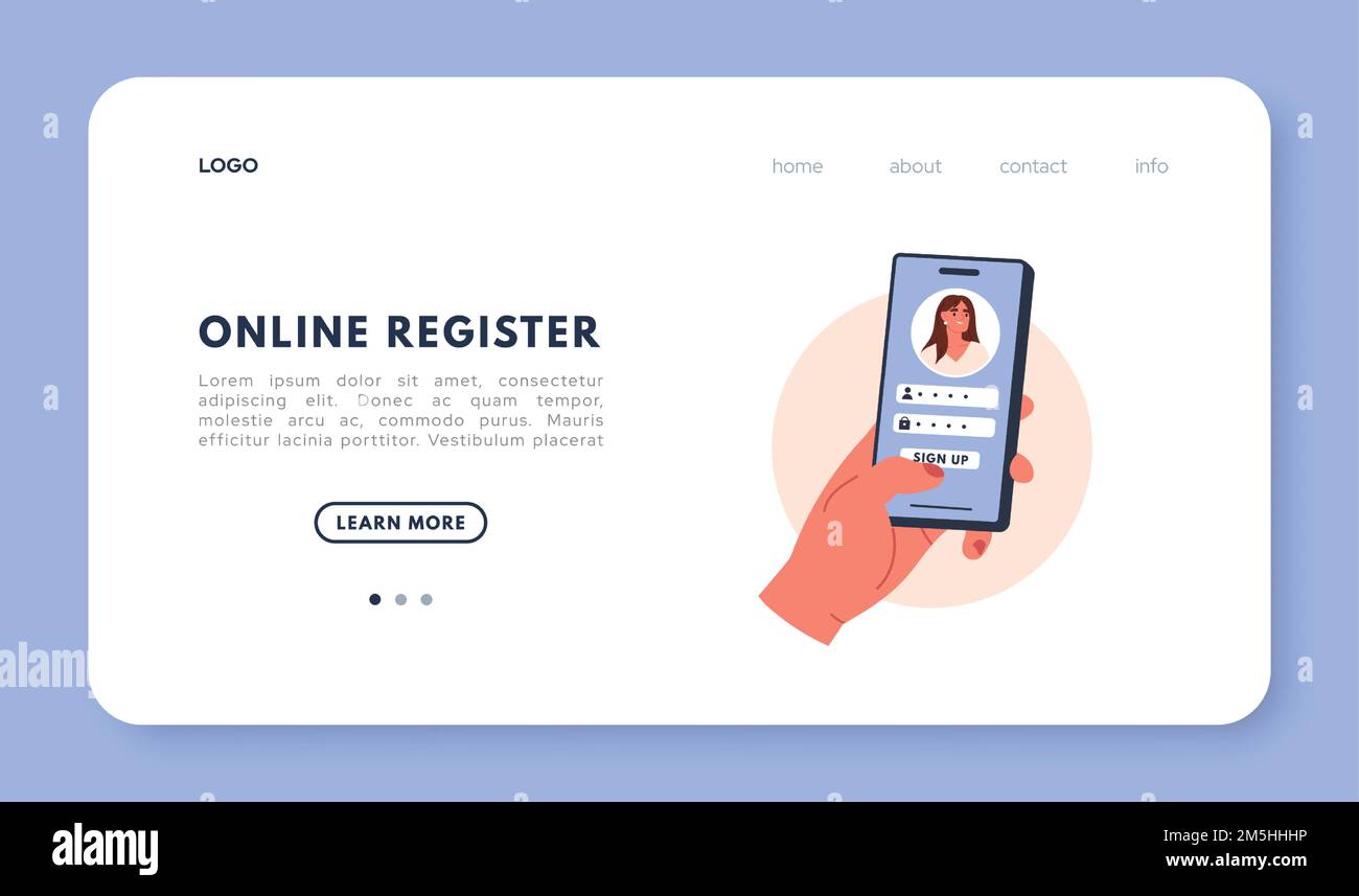 Online registration and sign up concept. Access to your account ...