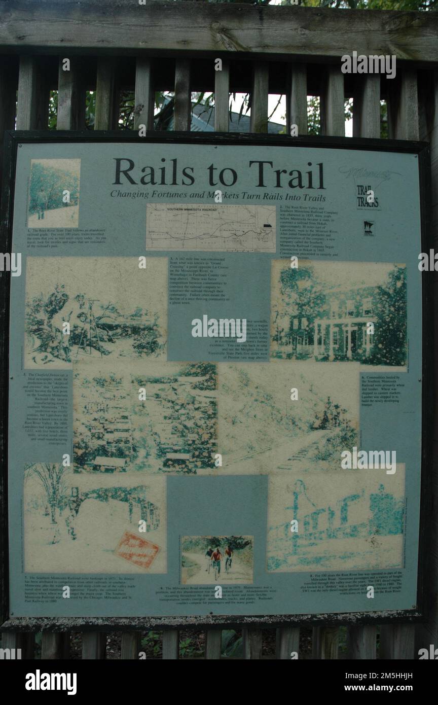 Historic Bluff Country Scenic Byway - Interpretive sign for "Rails to ...