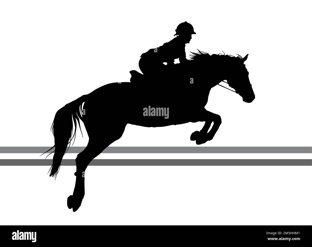 vector illustration, rider controls running horse, competition dressage ...