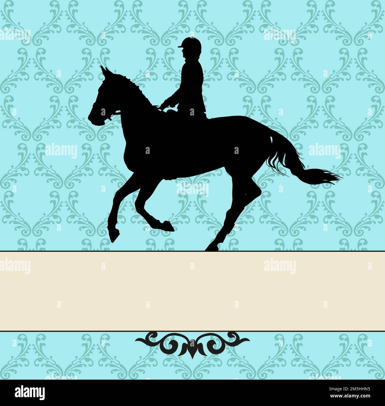 vector illustration, rider controls running horse, competition dressage ...