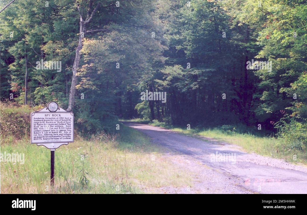 Midland Trail - Spy Rock Marker. On the Midland Trail, this sign gives ...