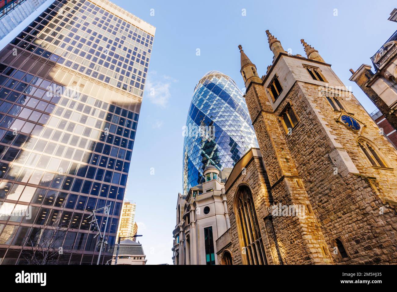 The exterior of the iconic Gherkin building in St Mary Axe in the City ...