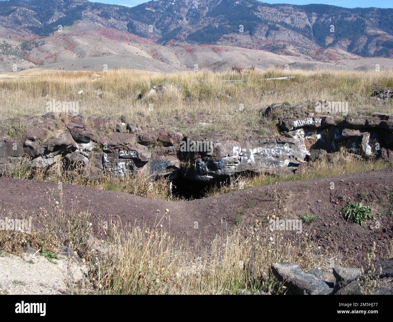 Pioneer Historic Byway - Entrance of Niter Ice Cave. Niter Ice Cave, a ...