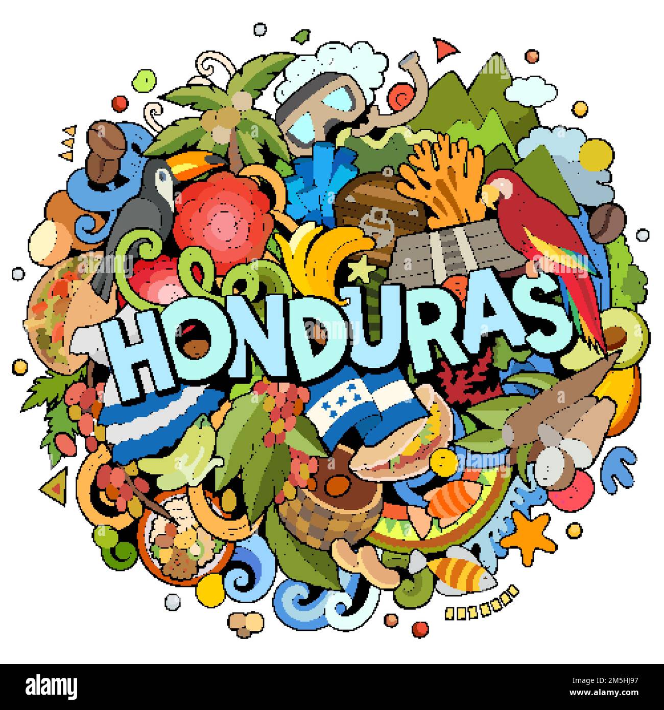 Honduras cartoon doodle illustration. Funny design Stock Vector Image ...
