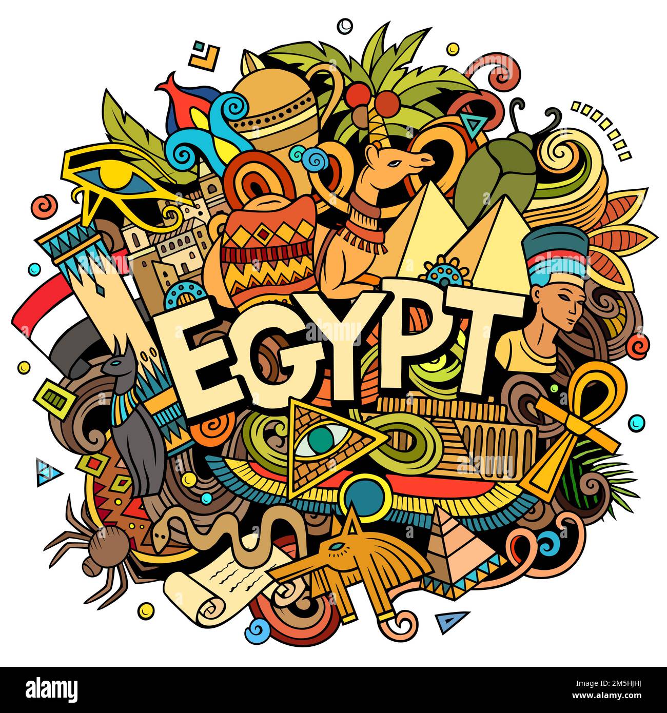 Egypt cartoon doodle illustration. Funny design Stock Vector Image ...