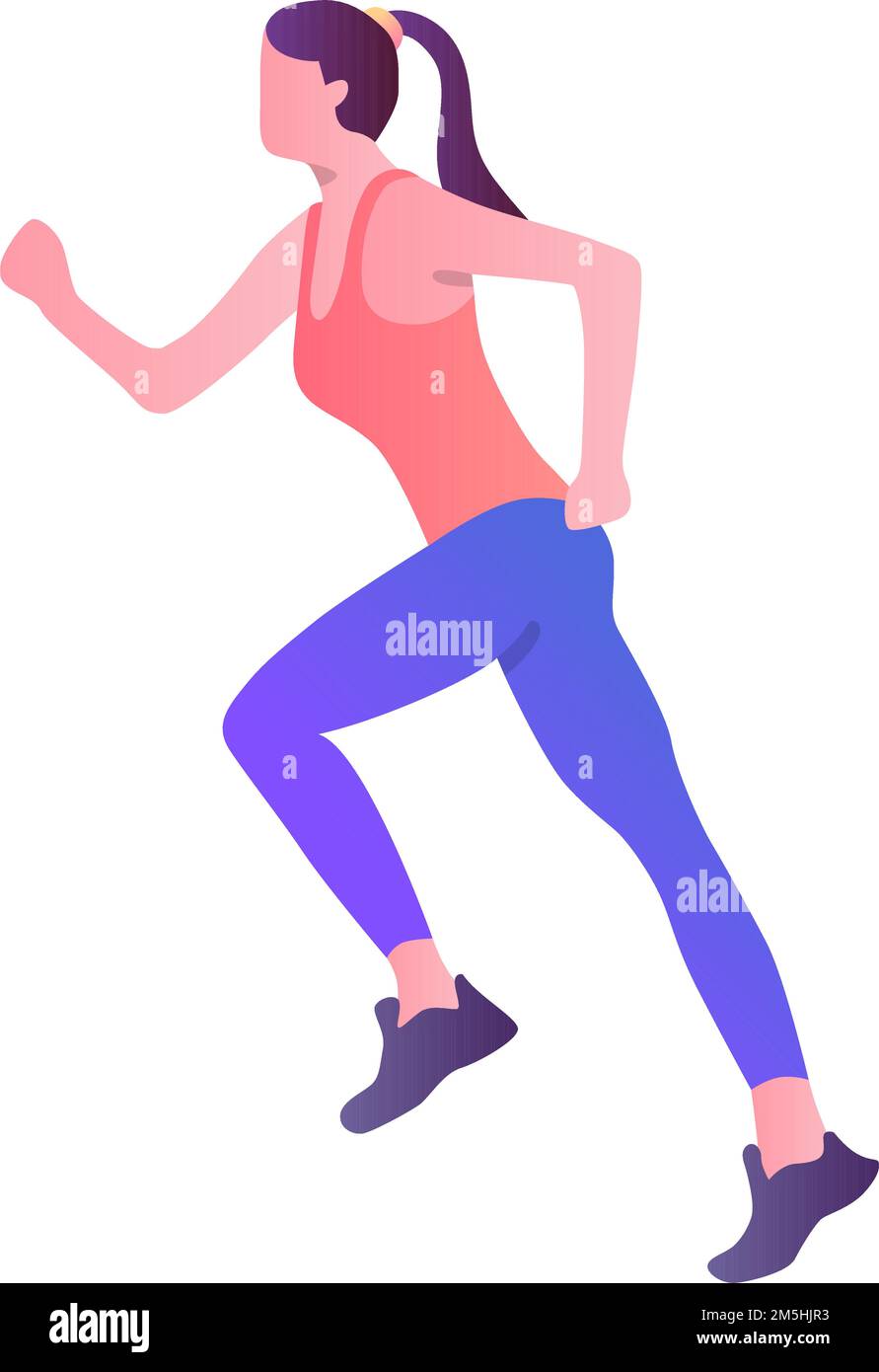 Runner icon. Sport woman exercise vector. Athlete running marathon ...