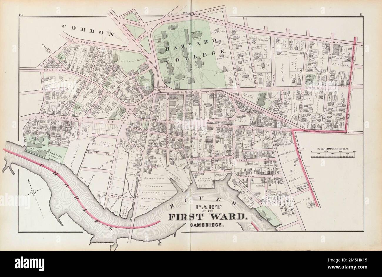 1873 Map of Harvard Square Stock Photo - Alamy