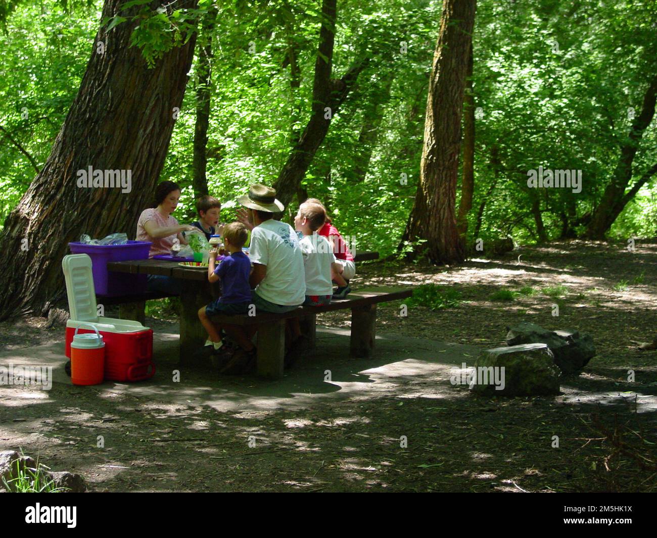 Logan Canyon Scenic Byway - Family Picnicking at DeWitt Picnic Area. A ...