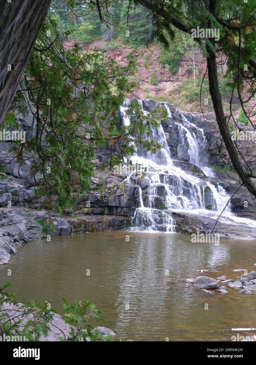 North Shore Scenic Drive - Gooseberry Falls. A glimpse of part of the ...