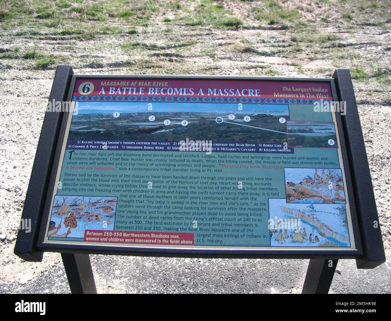 Pioneer Historic Byway - Interpretive Sign at Bear River Massacre Site ...