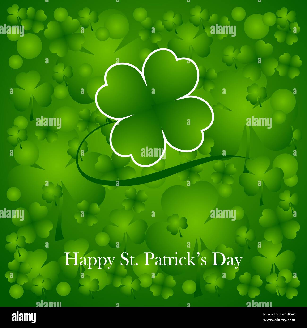Clover leaf on green background for happy St. Patricks Day Stock Vector ...