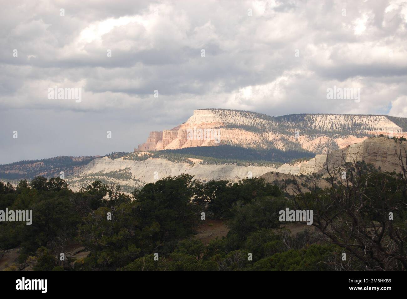 Scenic Byway 12 - Sunlit Powell Point. The pink and white formation ...