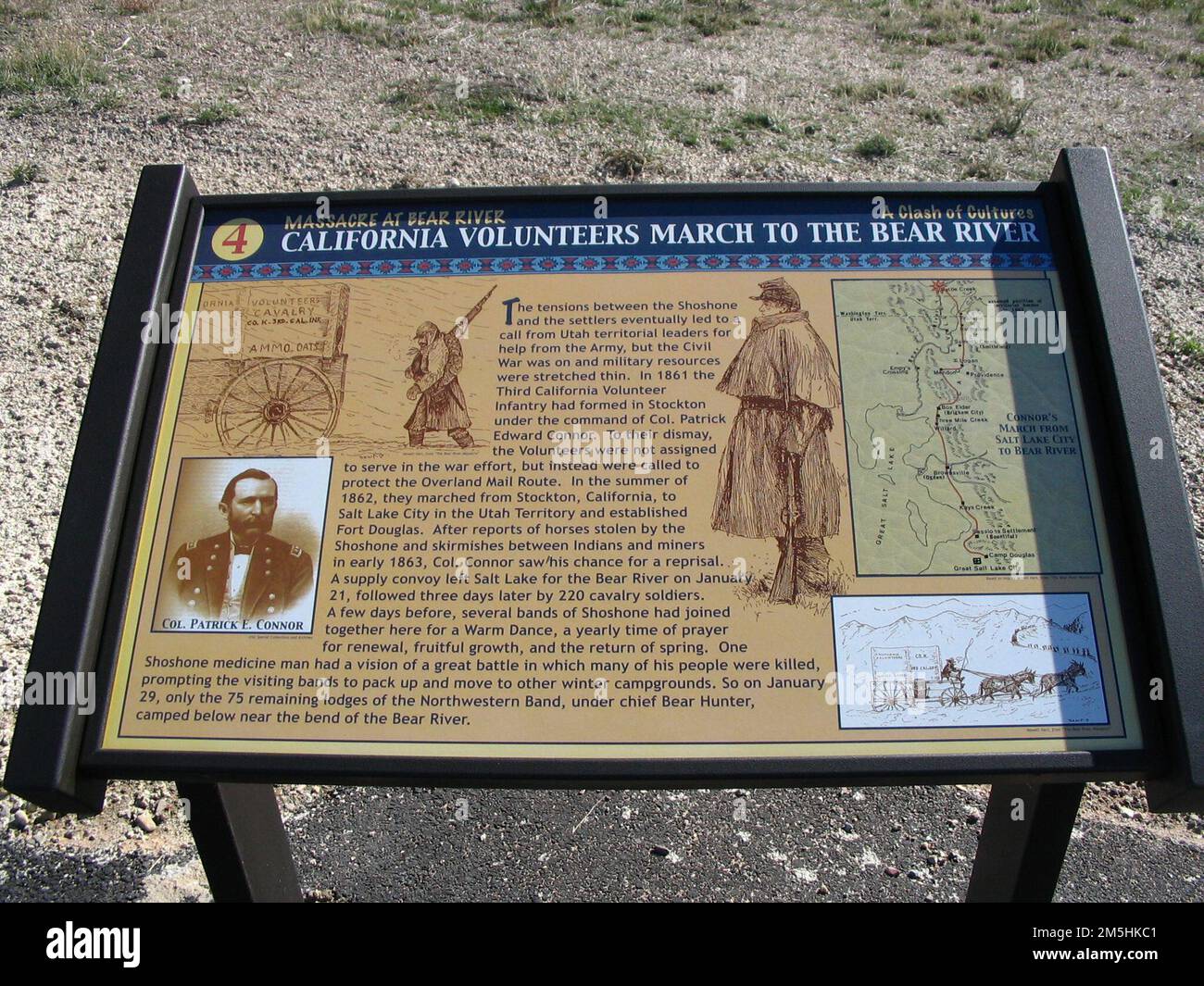 Pioneer Historic Byway - Interpretive Sign at Bear River Massacre Site ...
