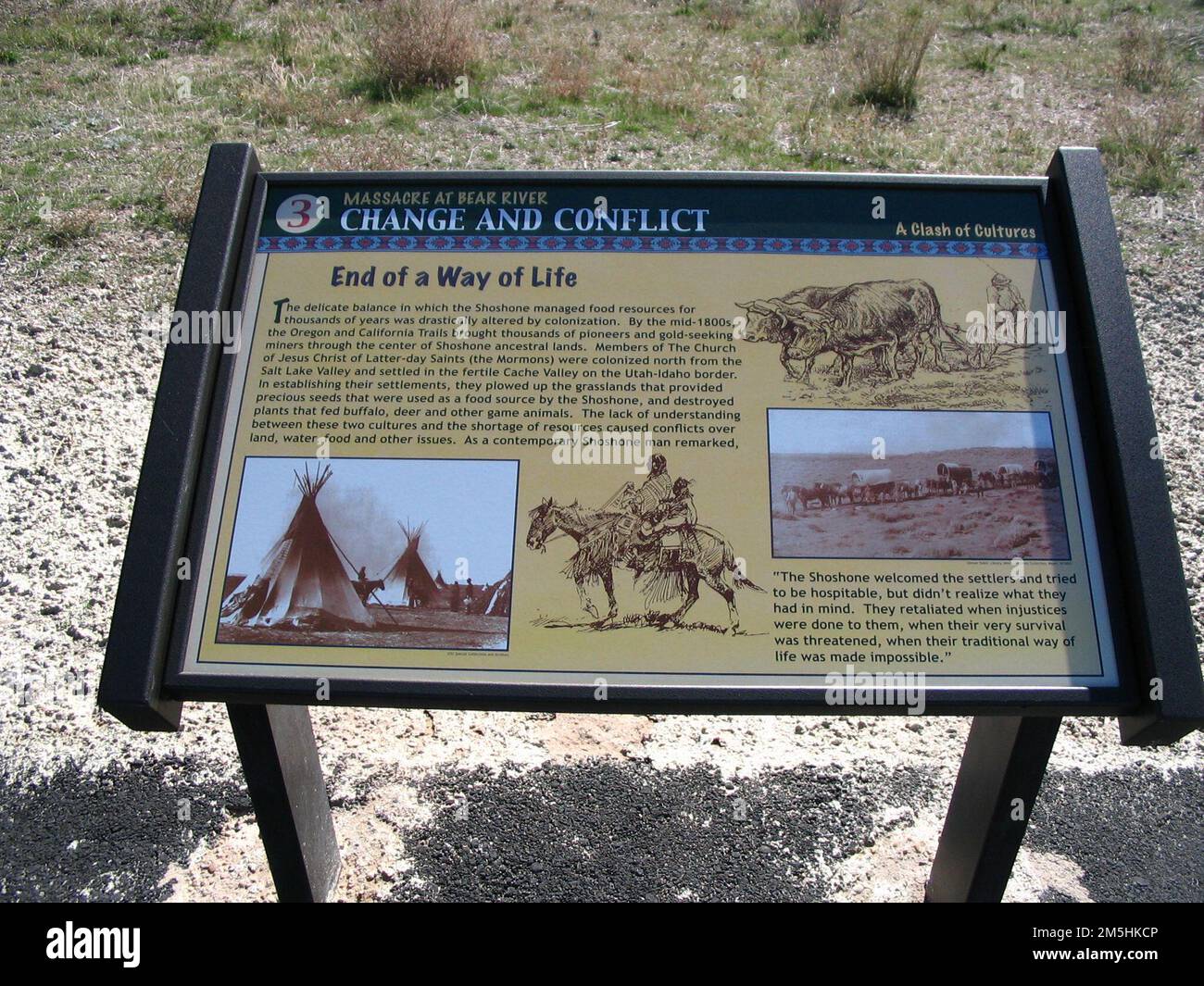 Pioneer Historic Byway - Interpretive Sign at Bear River Massacre Site ...