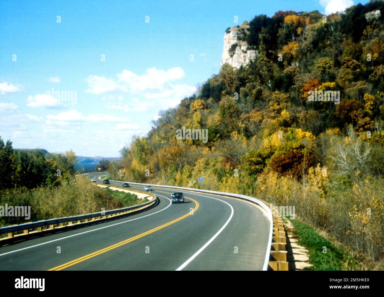 Great River Road - Maiden Rock Historical Marker. The limestone outcrop ...