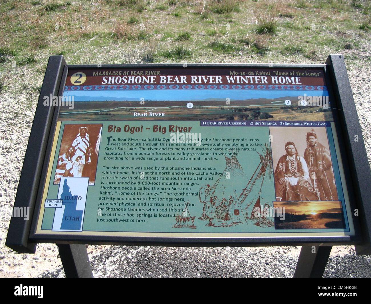 Pioneer Historic Byway - Interpretive Sign at Bear River Massacre Site ...
