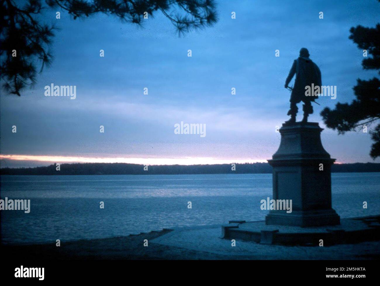 Colonial Parkway - Historic Jamestowne. Dusky blues and purples paint ...