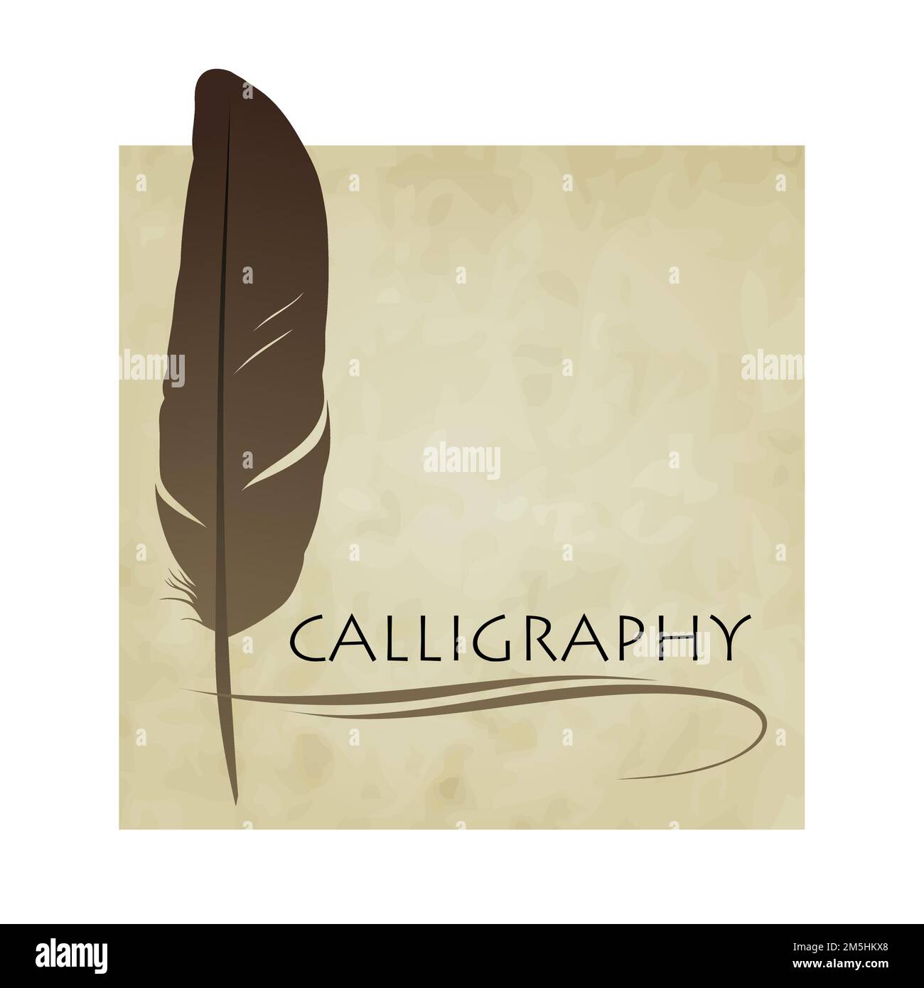 Feather calligraphic pen vector background Stock Vector Image & Art - Alamy