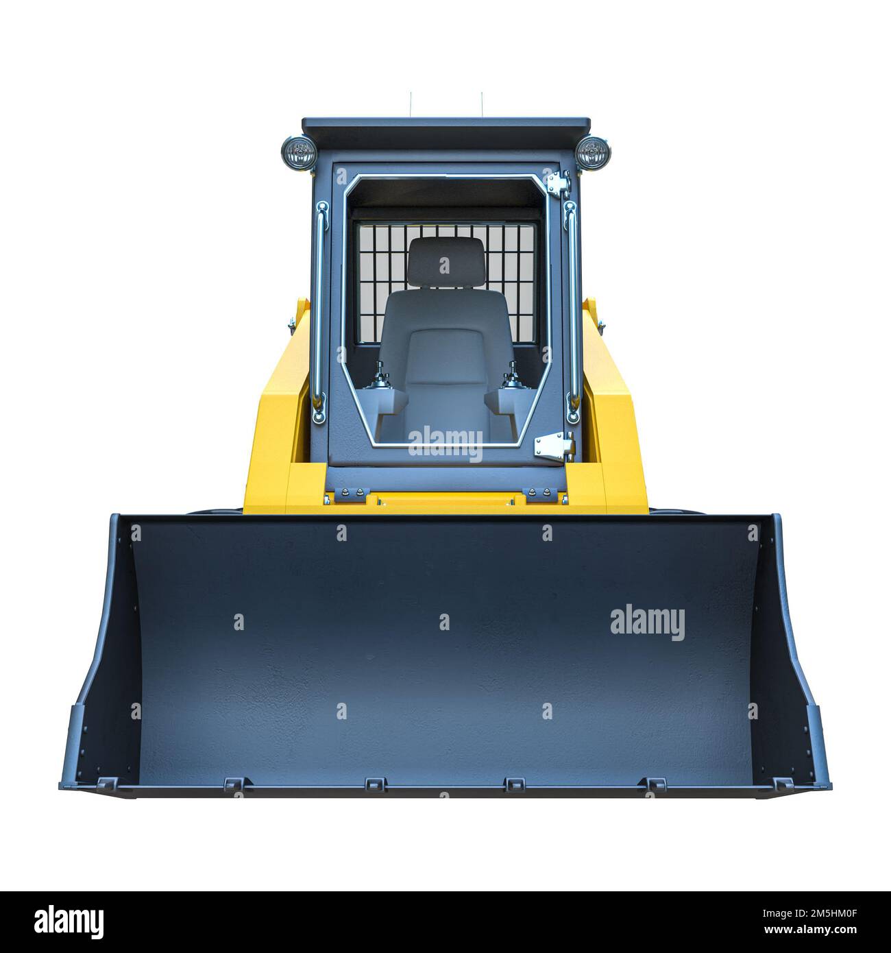 small yellow bulldozer front view. isolated Stock Photo - Alamy