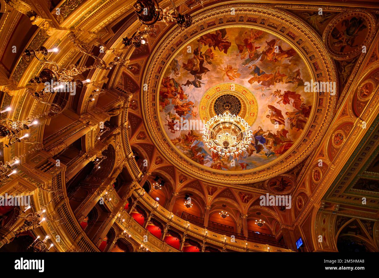 Budapest, Hungary. Interior of the Hungarian Royal State Opera House ...