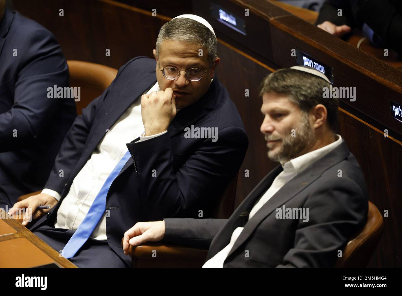 Jerusalem, Israel. 29th Dec, 2022. Right-wing Knesset members Itamar ...