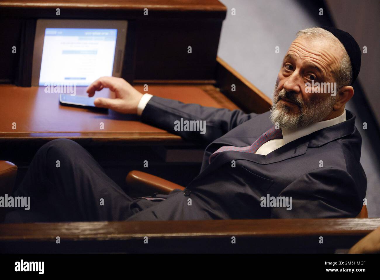 Jerusalem, Israel. 29th Dec, 2022. Member of Knesset Aryeh Deri attends ...